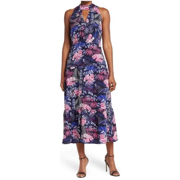 Sam Edelman | Dresses | Sam Edelman Halter Neck Tiered Floral Maxi ...